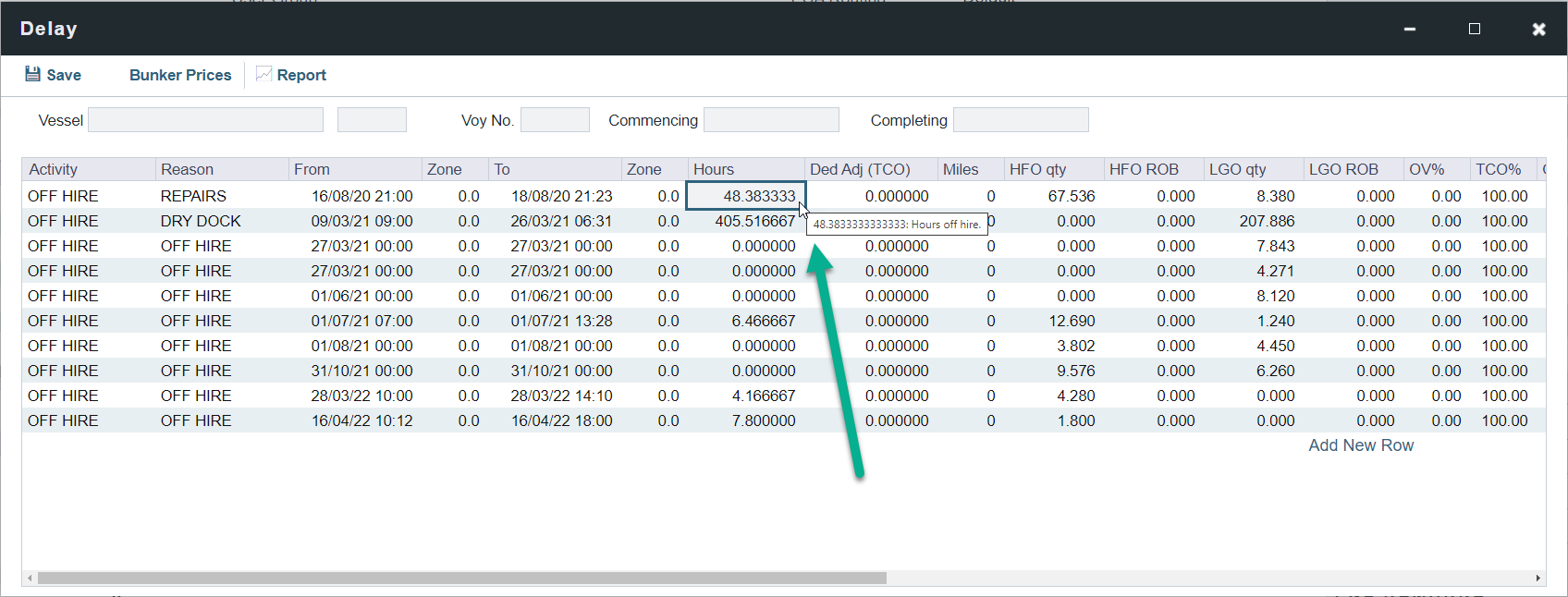 How many decimal places are used in the Veson IMOS Platform's back-end ...