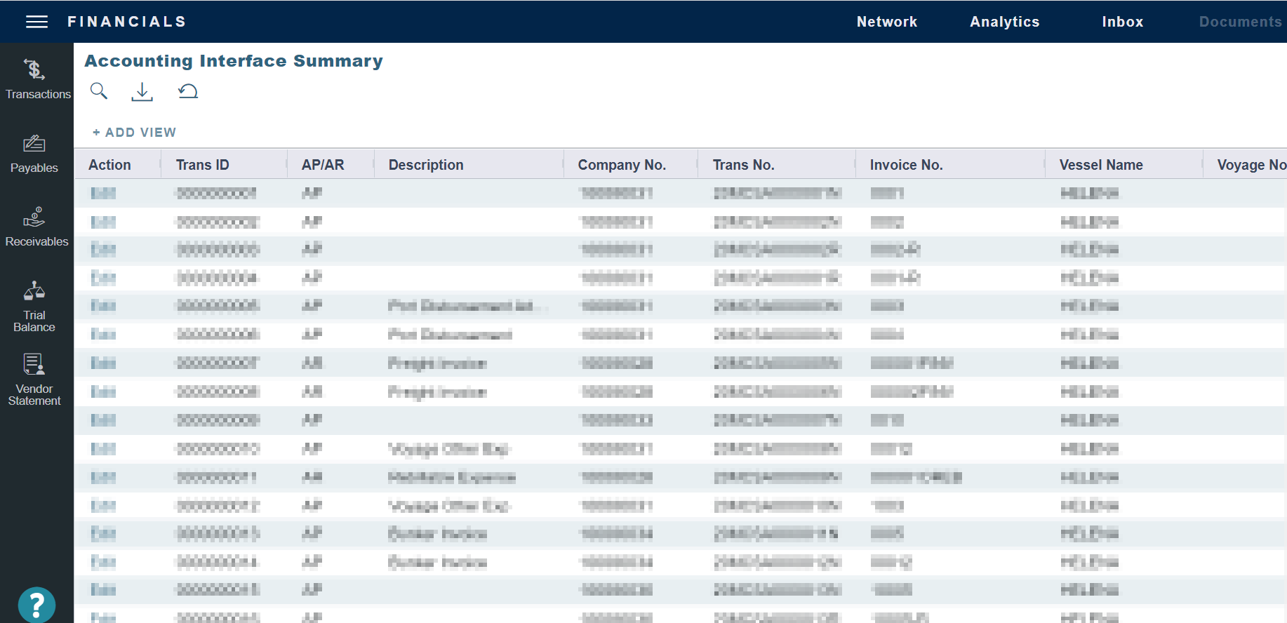 IMOS - Accounting Interface Summary