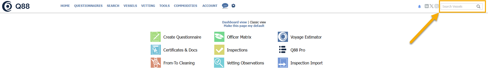 Q88/Q88 Onboard - Vessel Search