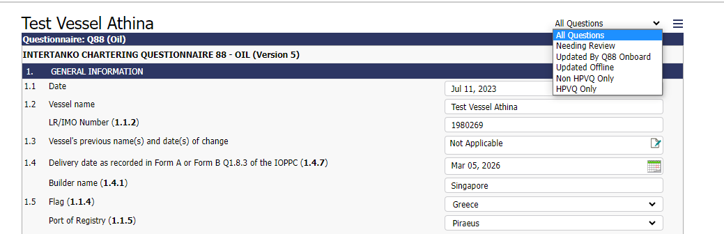 Q88/Q88 Onboard - Select Views Within a Questionnaire