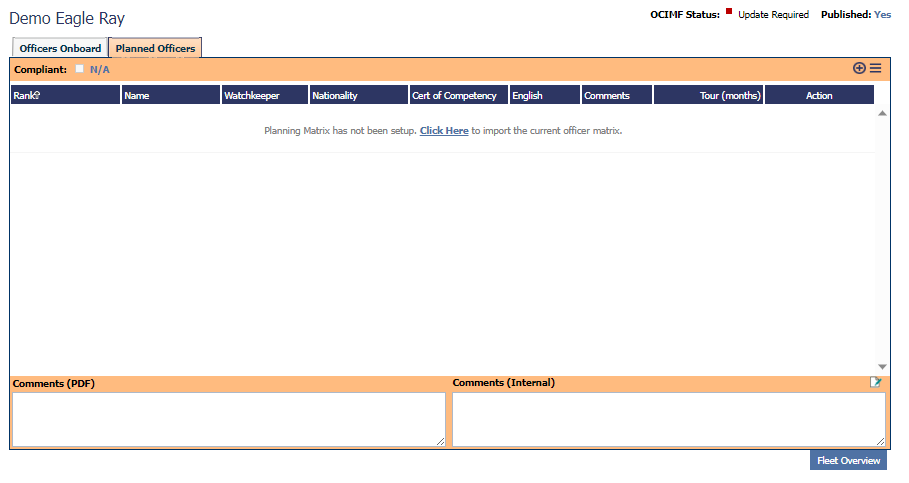 Planning Officer Matrix