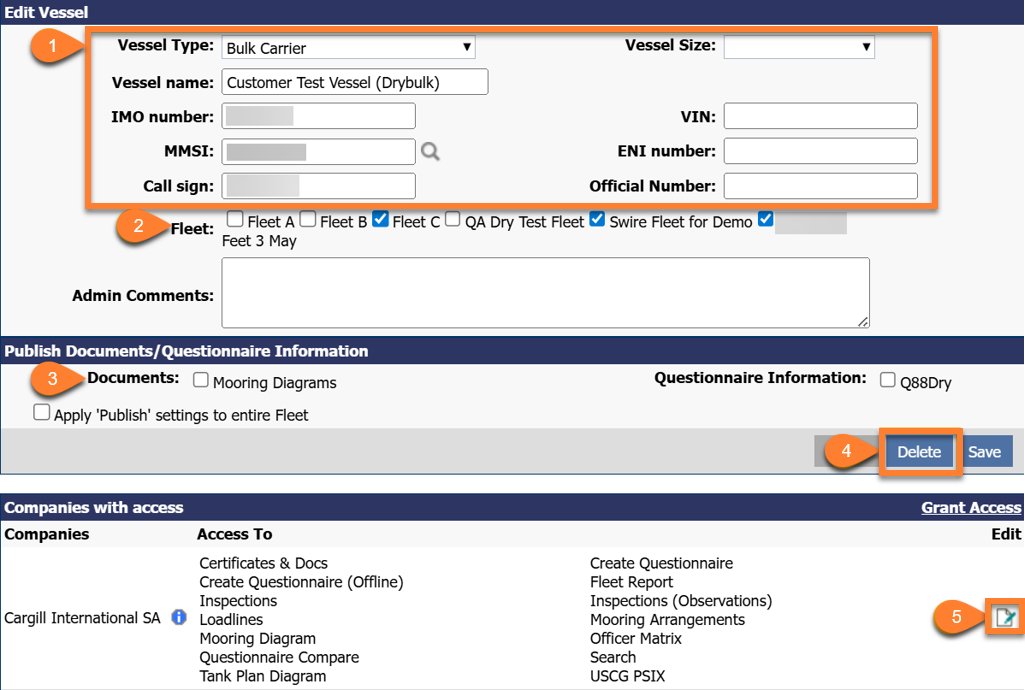 Q88 Dry/Q88 Dry Onboard - Manage Vessels