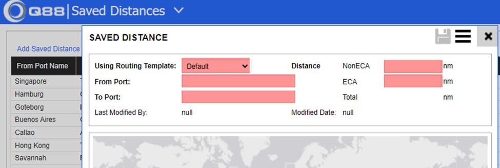 VMS - Can I amend the Distance table?