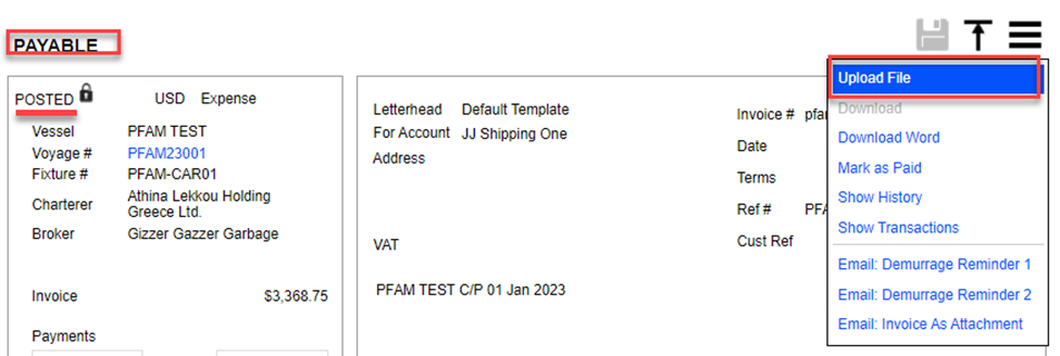 VMS - Why can I add invoice attachments in bunker stem but I can't add ...