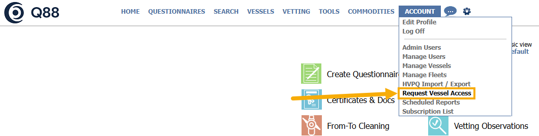 Q88/Q88 Onboard - Request Vessel Access