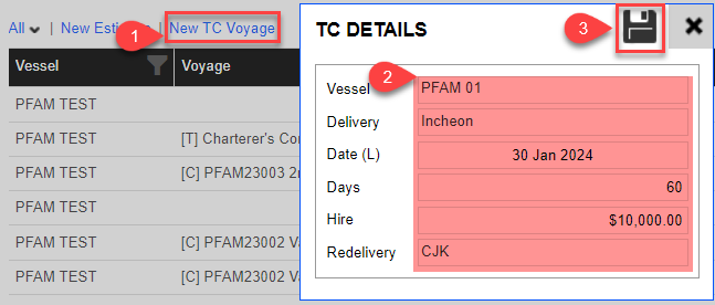 VMS - Estimate (TC Voyage)
