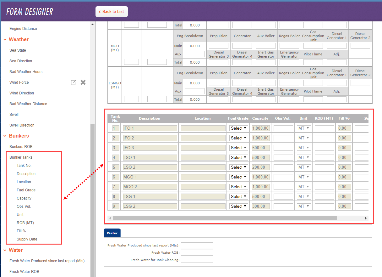 Veslink - Adding Bunker Tanks to Veslink Forms
