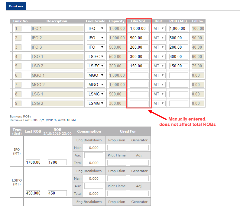 Veslink - Adding Bunker Tanks to Veslink Forms