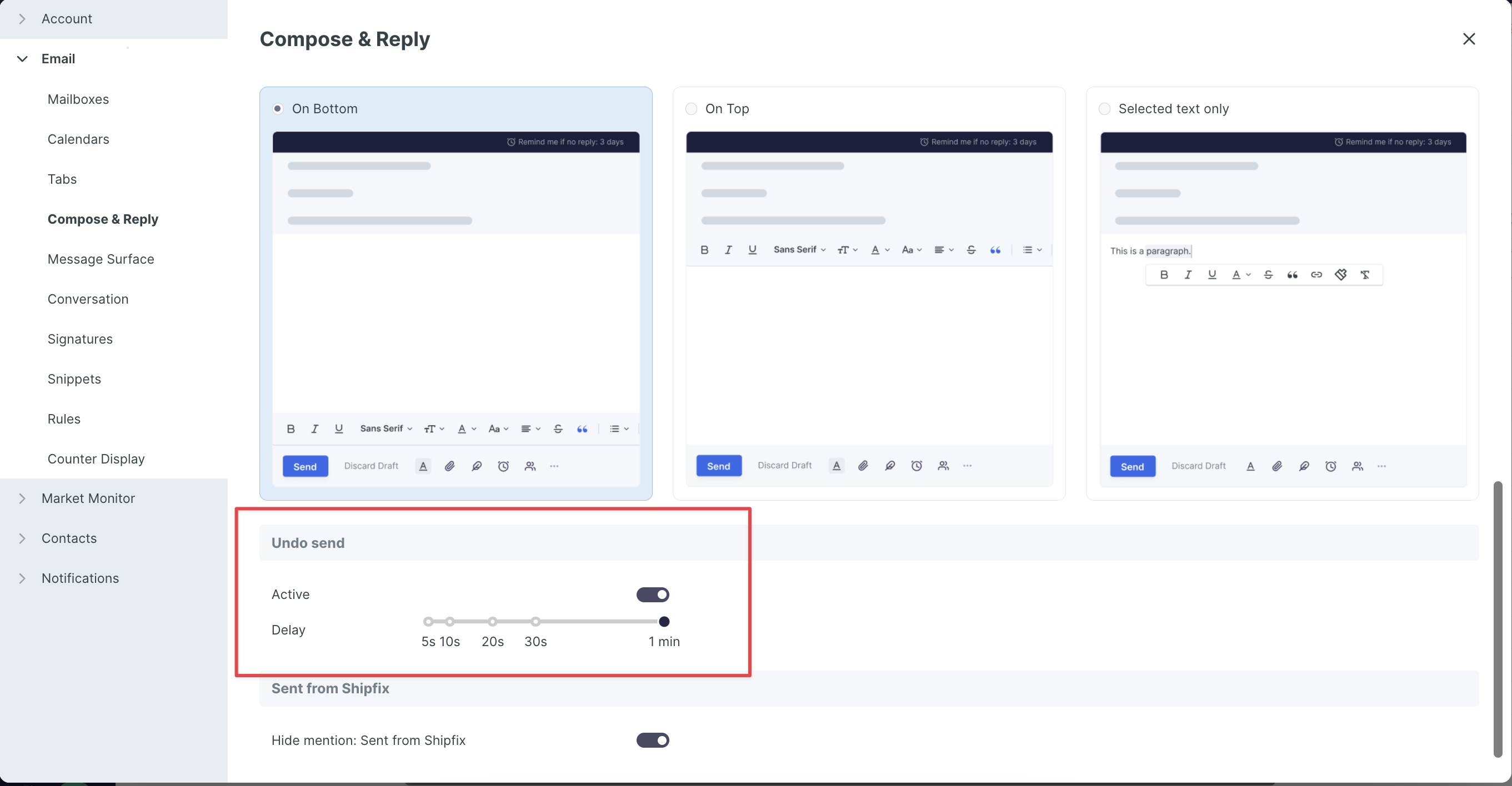 How to setup compose & reply