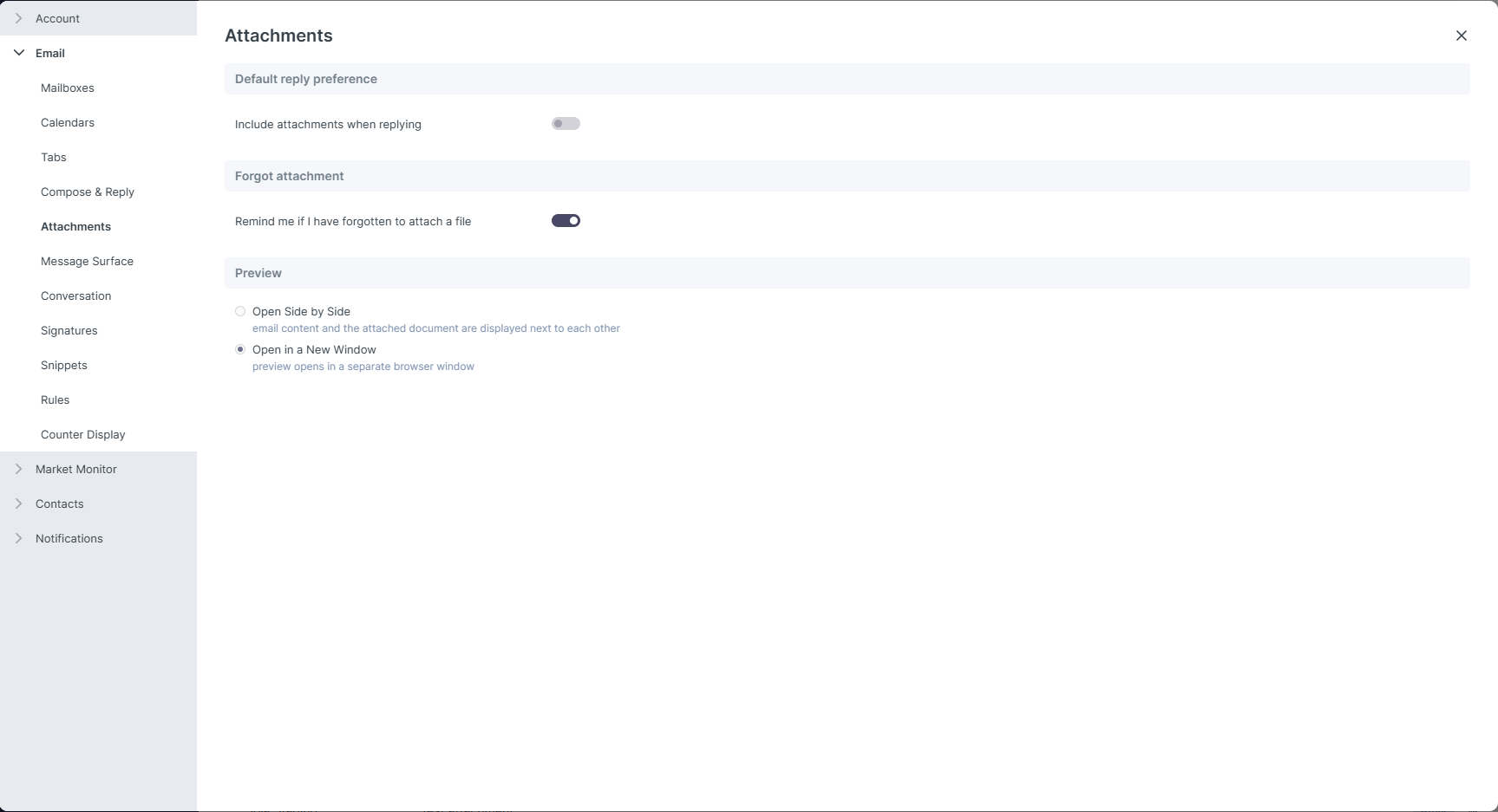 Configuring Attachment Preferences in Shipfix