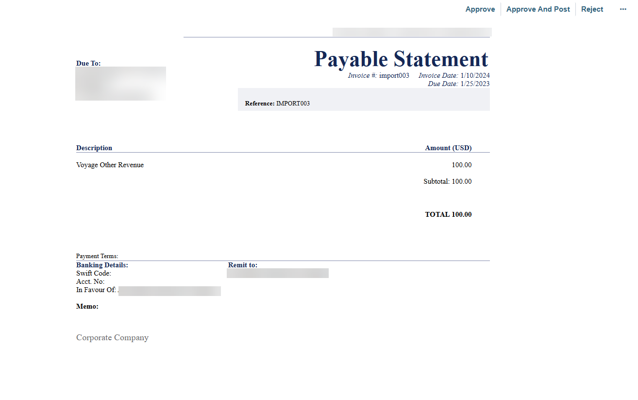 IMOS - Printed Invoices