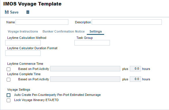 IMOS - Voyage Template List