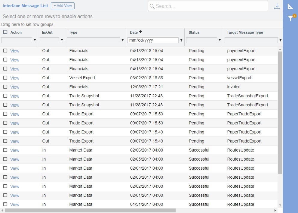 IMOS - Interface Message List