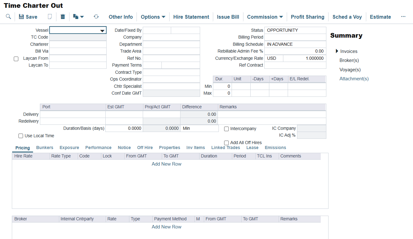 IMOS - Time Charter Out