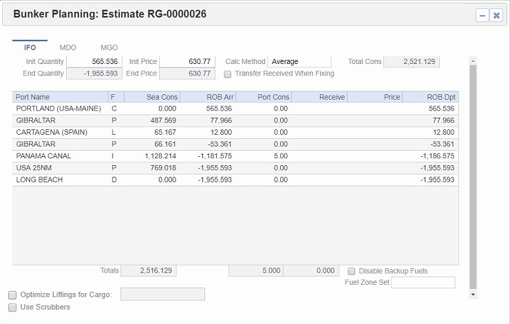 IMOS - Bunker Planning and Estimated Consumption