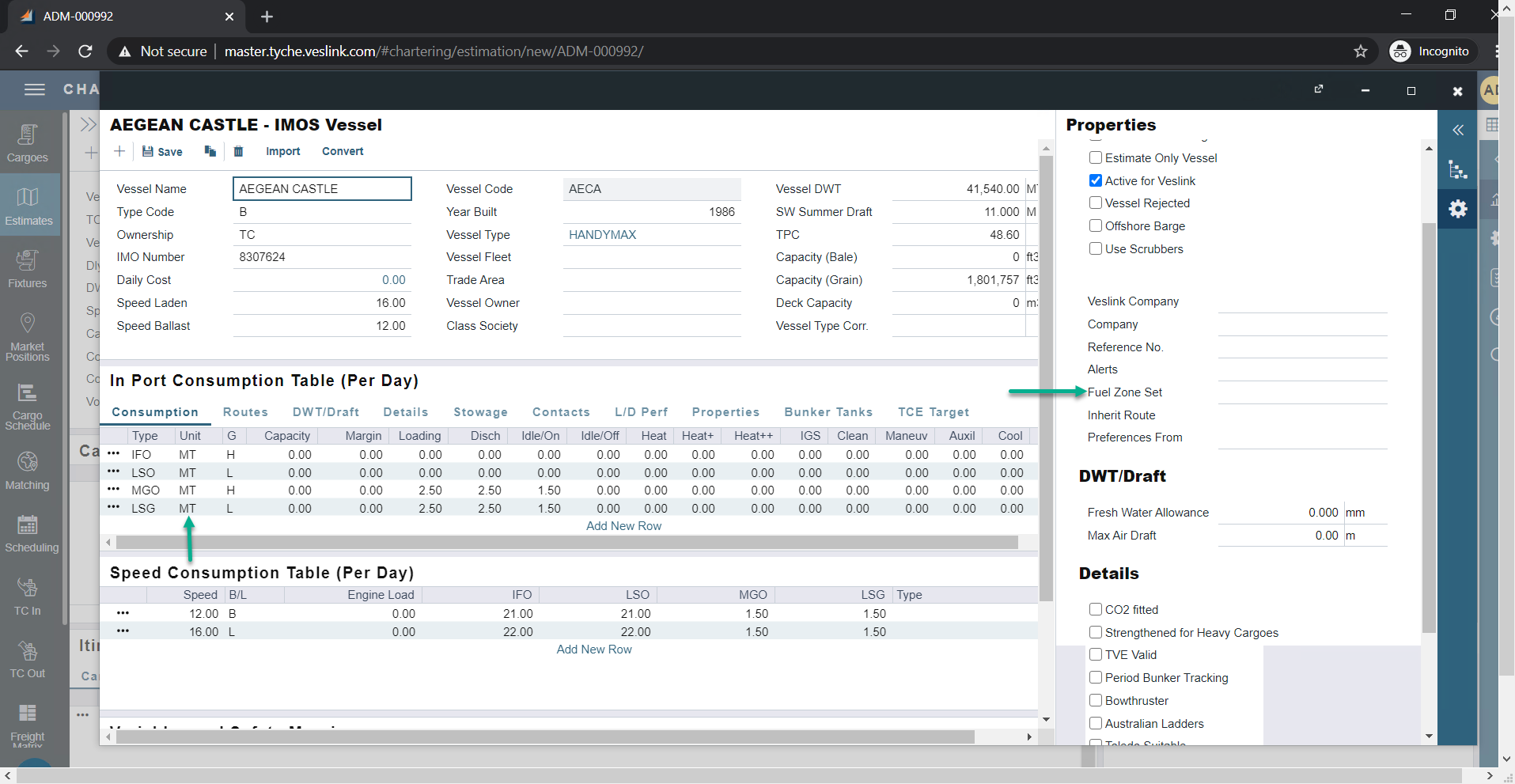 IMOS - Bunker Planning and Estimated Consumption