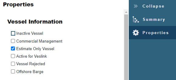 IMOS - Routes Tab - Vessel