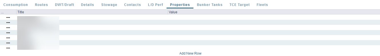 IMOS - Properties Tab - Vessel