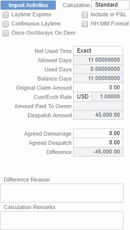 IMOS - Laytime Calculation