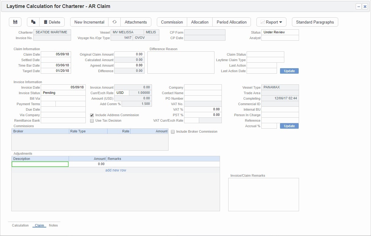IMOS - Laytime Calculation
