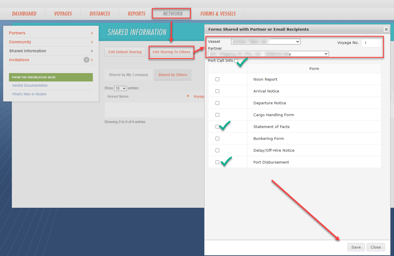 Why can't the port agent see the Forms link, such as Port Disbursements and Statement of Facts ...