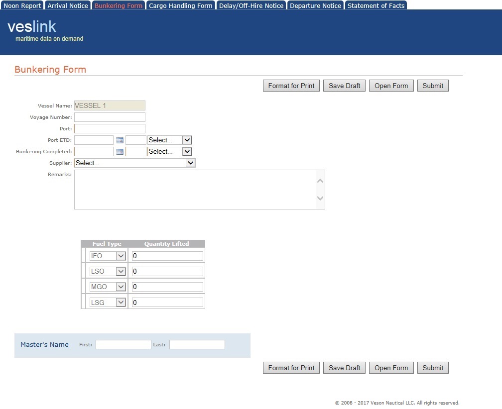 Veslink - Standard Forms