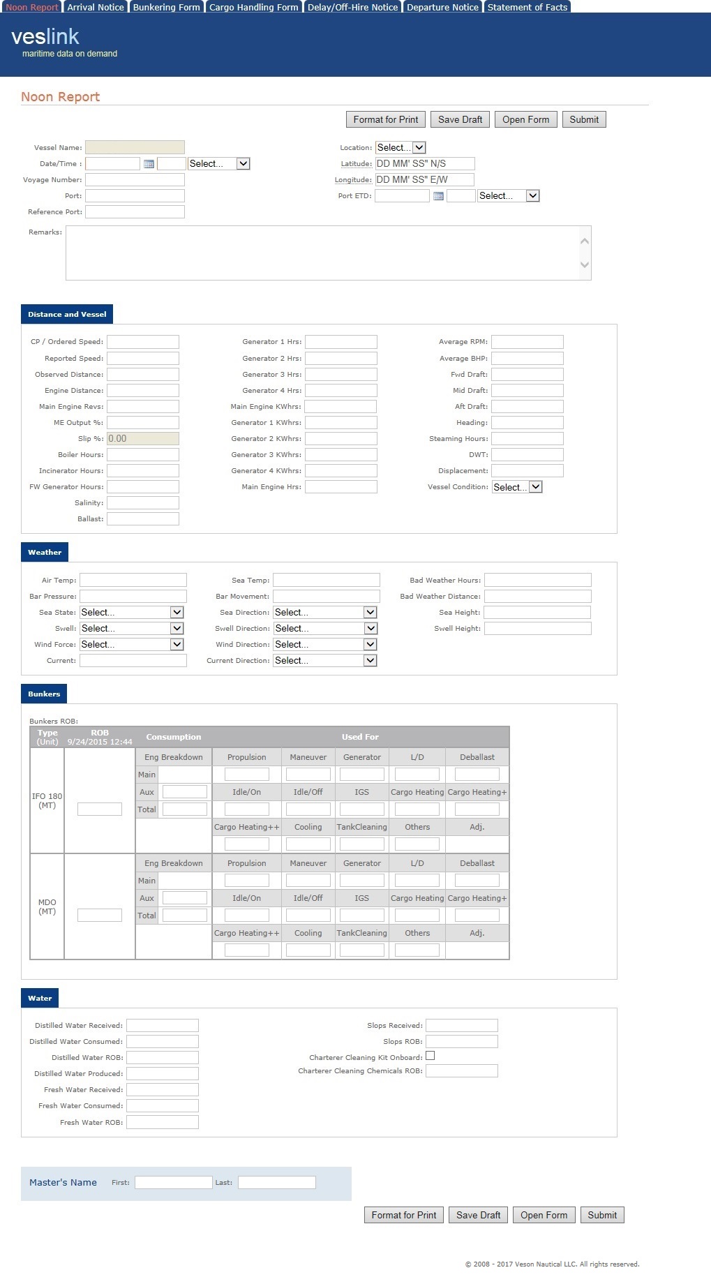 Veslink - Standard Forms