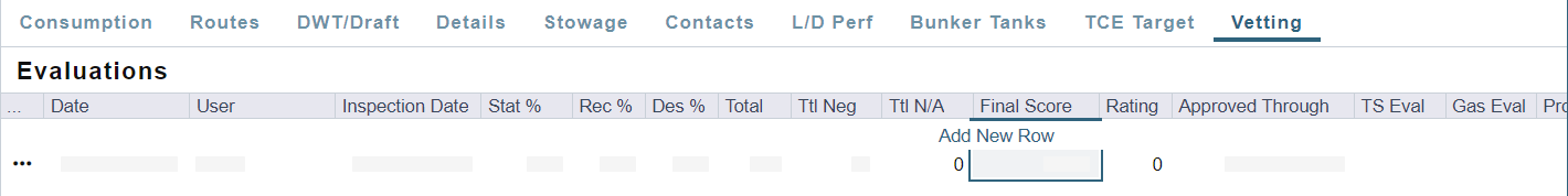 IMOS - Vetting Tab - Vessel
